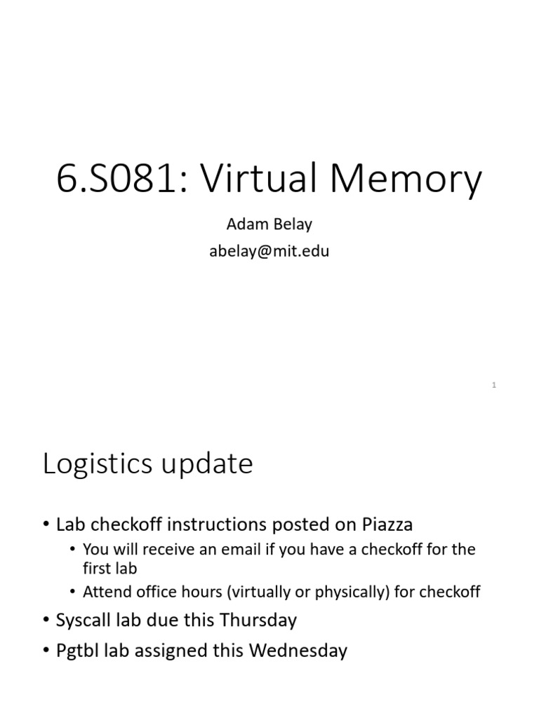 6s081 Lec VM 2 | PDF | Central Processing Unit | System Software