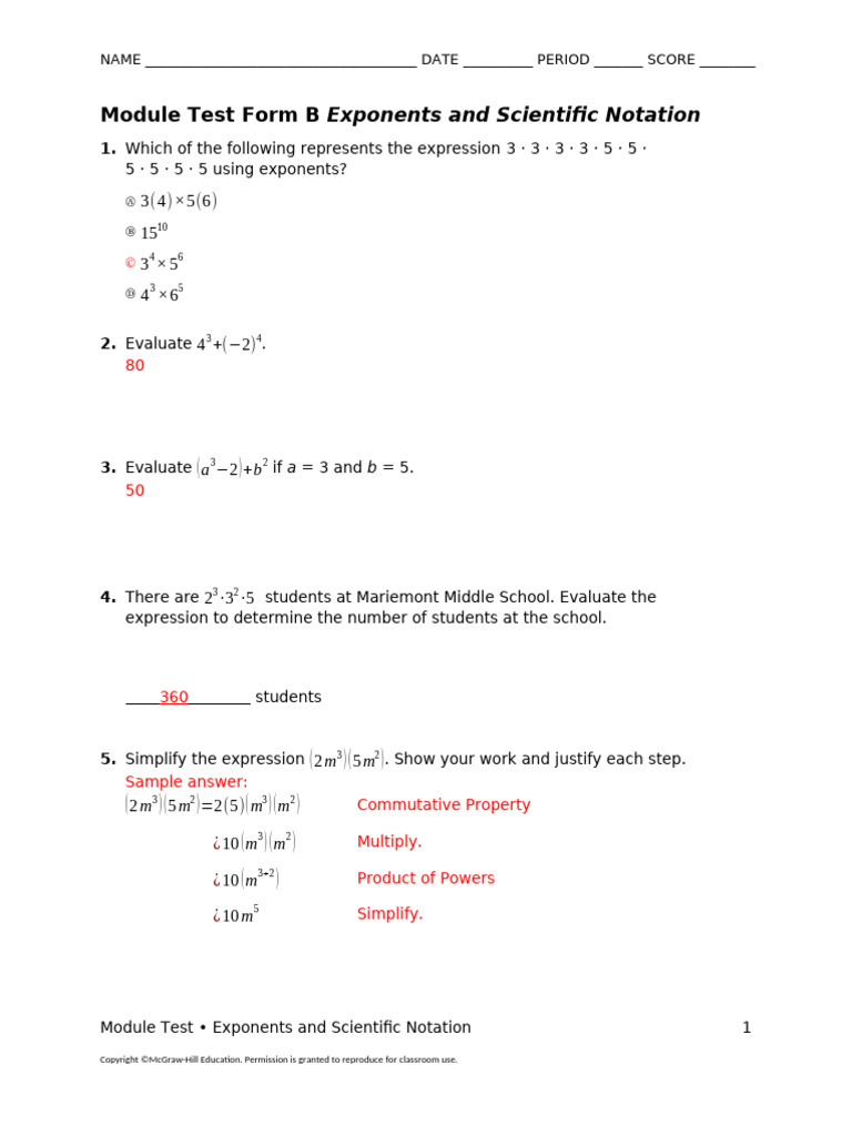 NA_Course+3_Module+1_Form+B_TE | PDF | Exponentiation | Numbers
