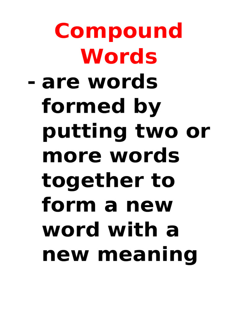 English 5 - Compound Words | PDF | Language Arts & Discipline | Science ...