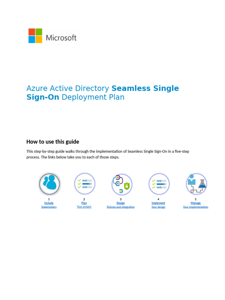 Seamless Single Sign-On Deployment Plan | PDF | Active Directory ...