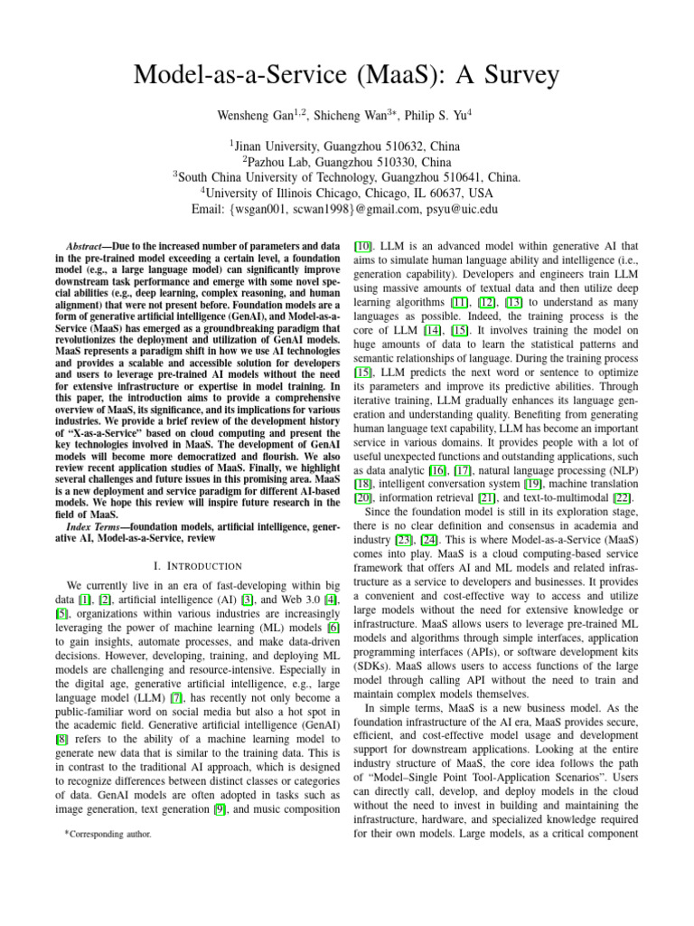 Model-as-a-Service Overview and Insights | PDF | Cloud Computing ...