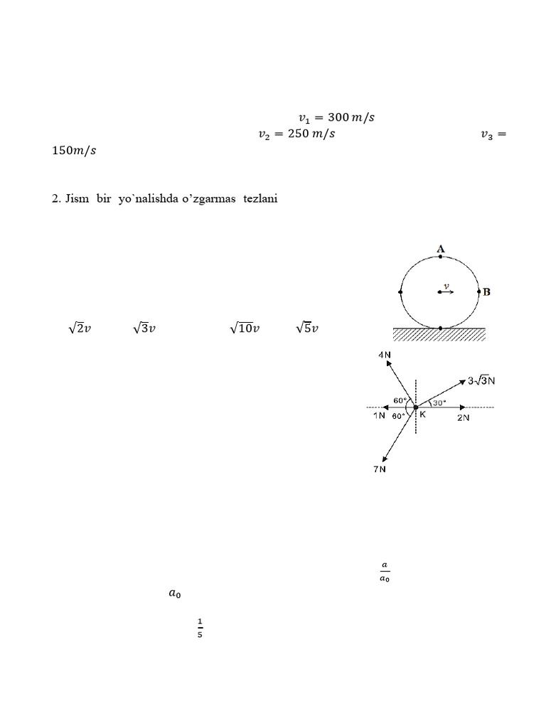Fizika Olimpiada Savollari Uzb | PDF
