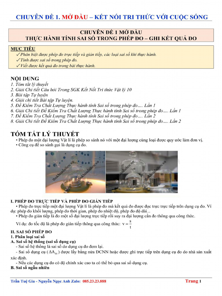 Thuc Hanh Tinh Sai So Trong Phep Do - Ghi Ket Qua Do | PDF