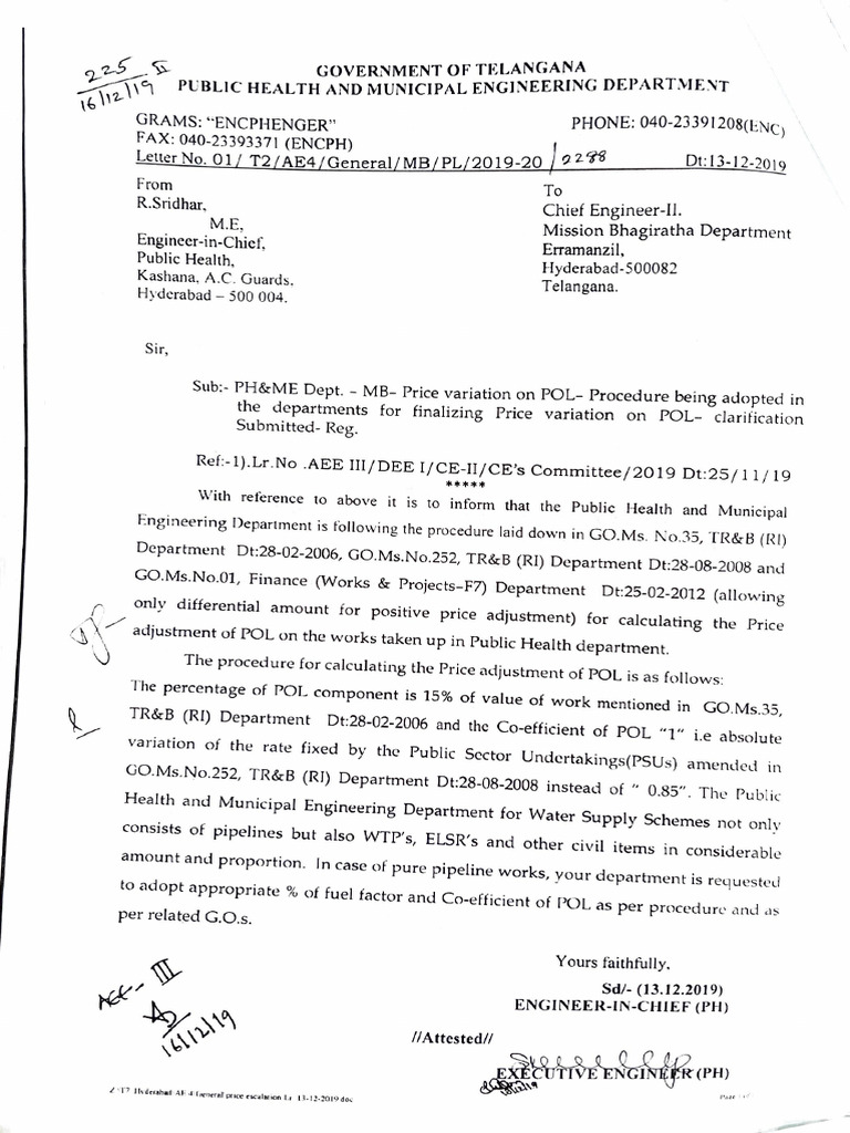 Price Escalation Phed | PDF