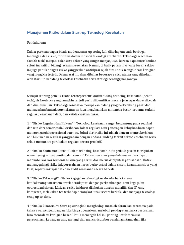 Manajemen_Risiko_Start-up_with_Intro_Conclusion | PDF