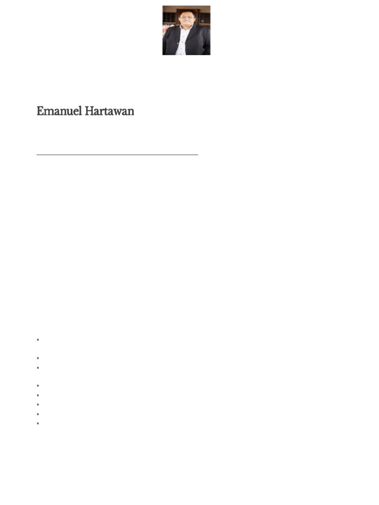 Emanuel Hartawan - CV 2024 | PDF | Menu | Chef