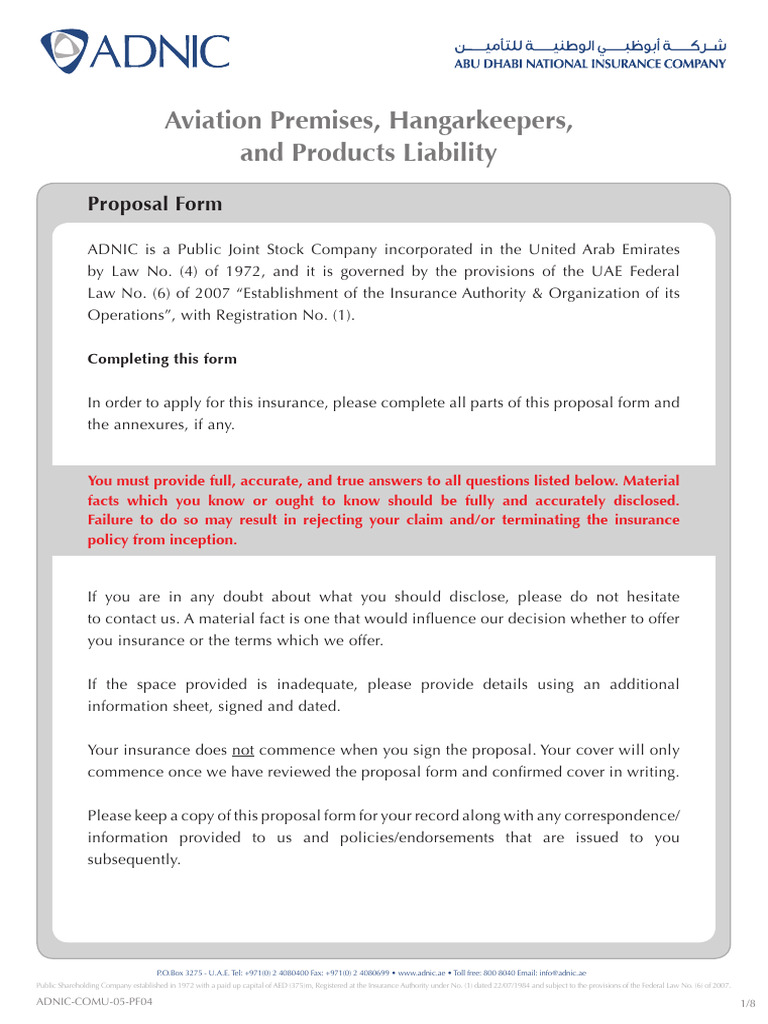 4843_ADNIC_Aviation Premises Hangarkeepers and Product Liability | PDF ...