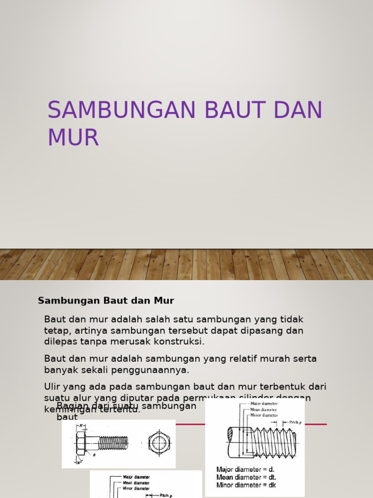 Sambungan Baut Dan Mur | PDF | Metode & Bahan Ajar | Sains & Matematika