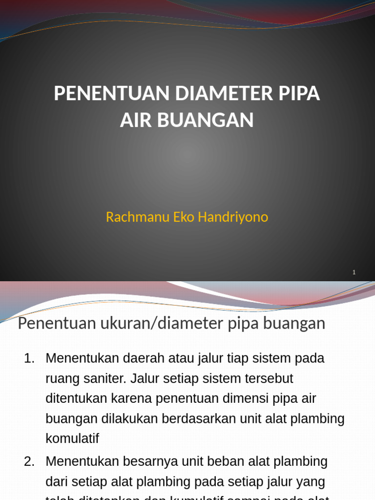 Diameter Pipa Air Buangan | PDF