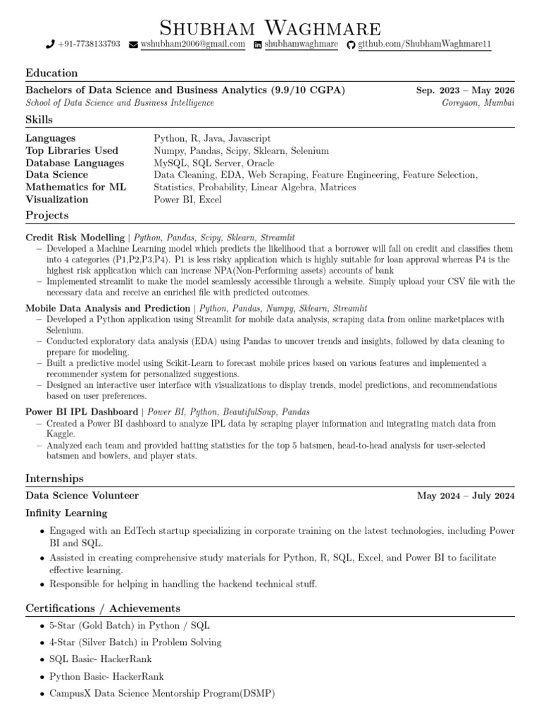 Jake S Resume Anonymous | PDF | Data Science | Python (Programming Language)