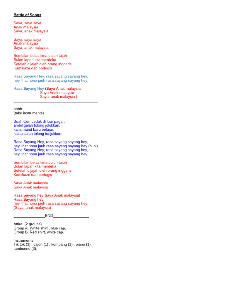 Battle of Songs | PDF