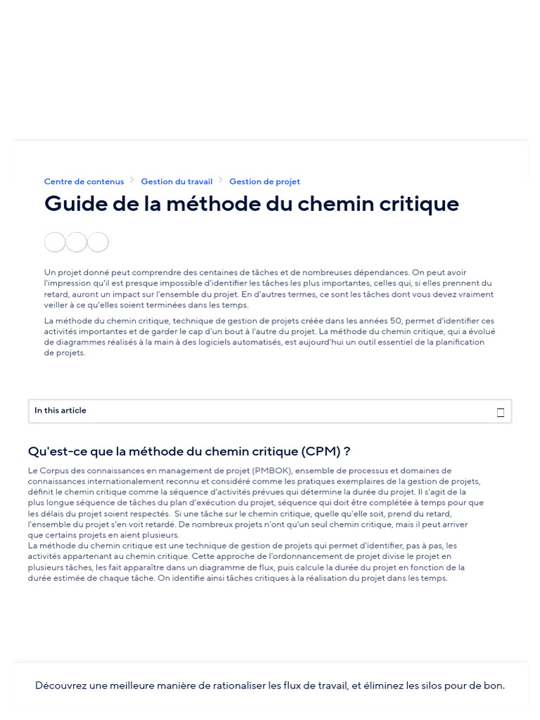 Guide de la méthode du chemin critique | PDF | Business | Planification