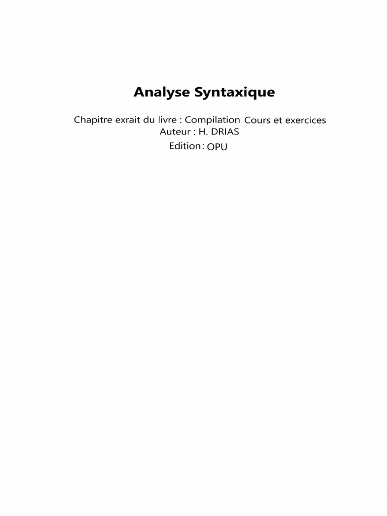 Chap-Analyse Syntaxique Descendante | PDF