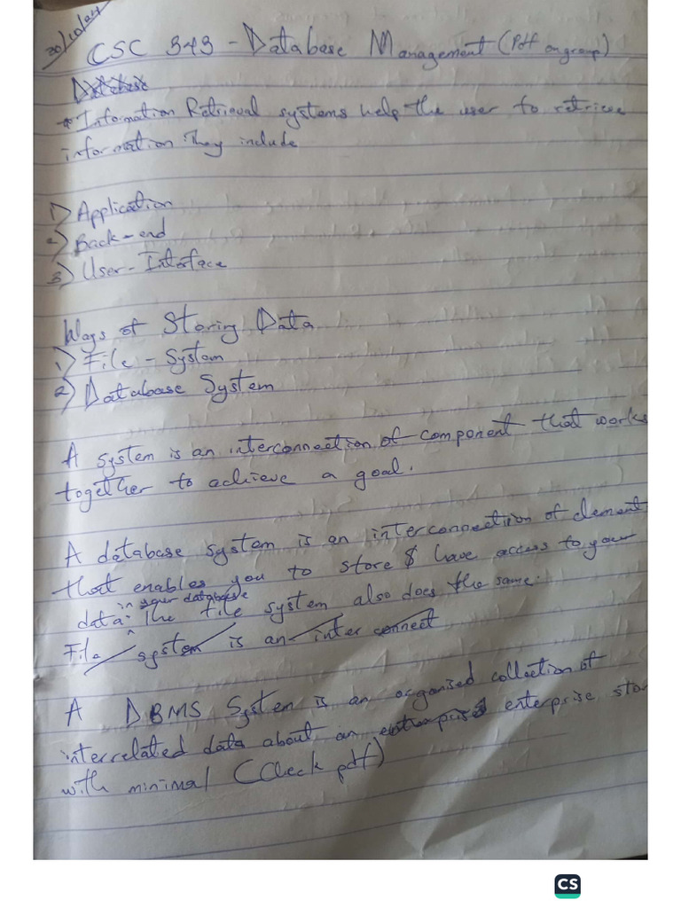 CSC 343 First Class | PDF