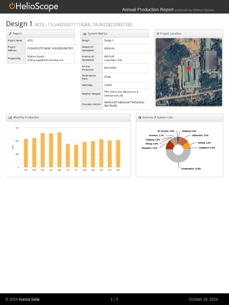 Helioscope Simulation 15246220 Summary | PDF | Energy Conversion ...