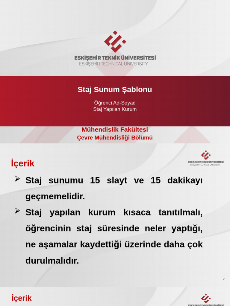 Staj Sunum Sablonu 11082020 SON | PDF
