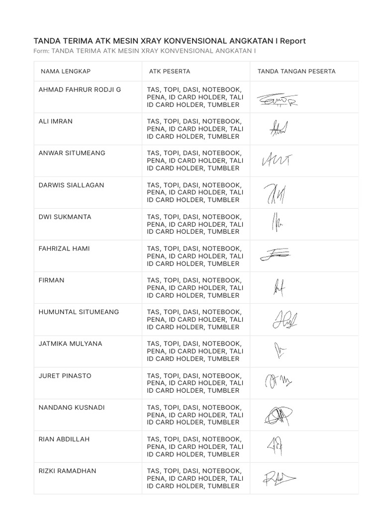 TANDA TERIMA ATK | PDF