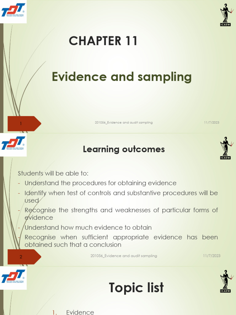 Chapter 11 - Evidence and Sampling | PDF | Audit | Sampling (Statistics)