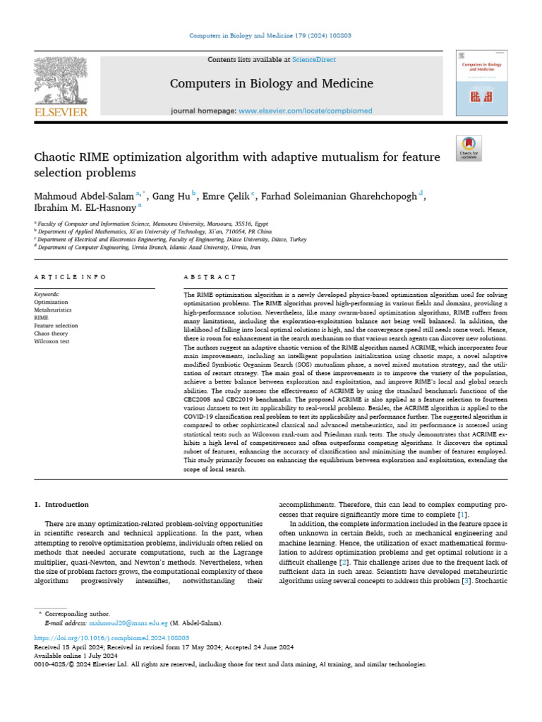 Rime Ref1 | PDF | Mathematical Optimization | Metaheuristic