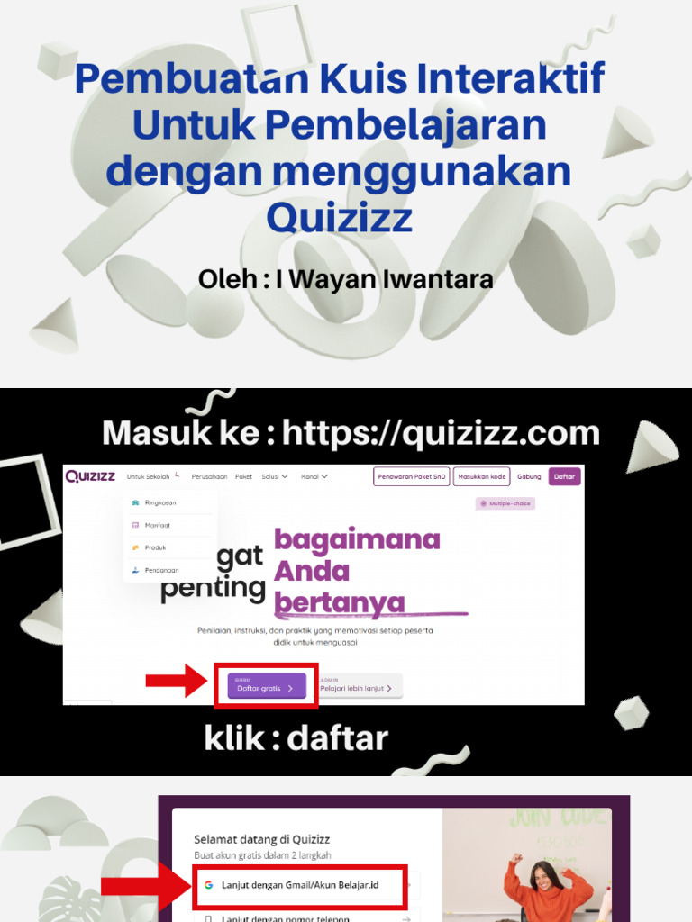 Bahan Tayang-Pembuatan Kuis Interaktif | PDF