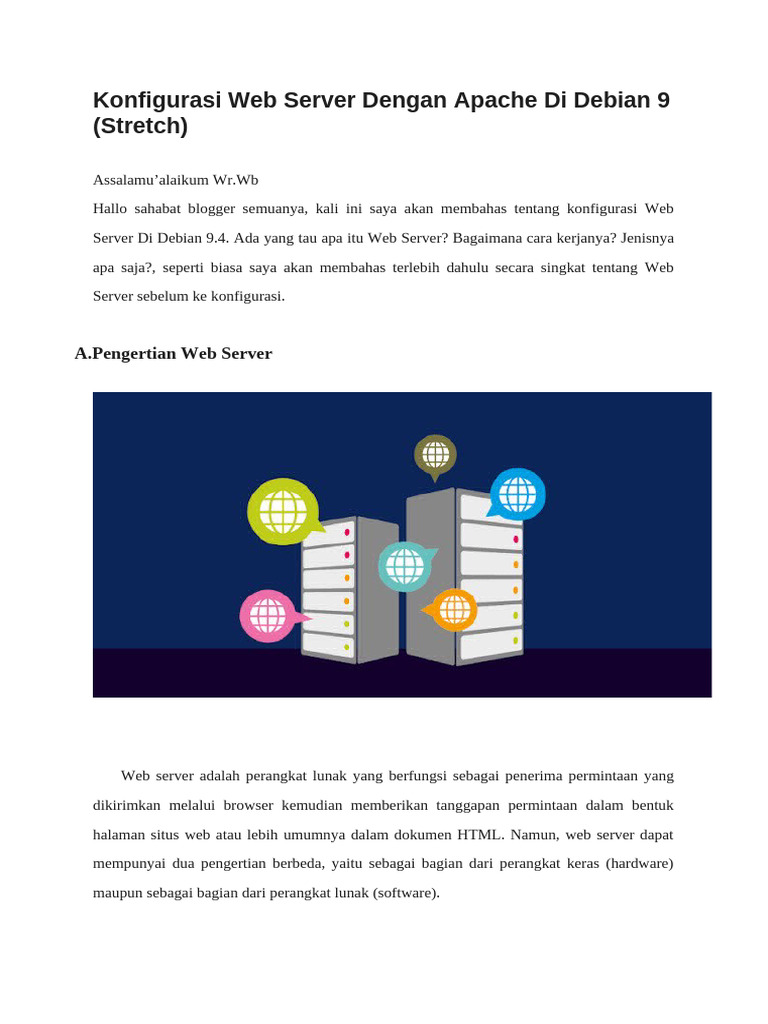 Konfigurasi Web Server Dengan Apache Di Debian 9 | PDF | Griya & Taman