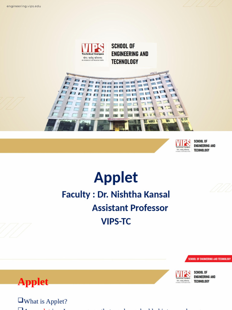 VIPS OOPS Unit 3 Applet | PDF | System Software | Computer Science VIPS OOPS Unit 3 Applet | PDF | System Software | Computer Science
