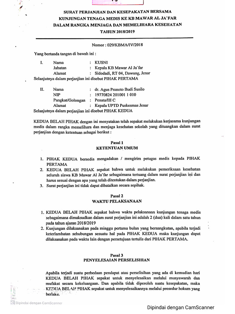 MOU KB Mawar Al Ja'Far | PDF