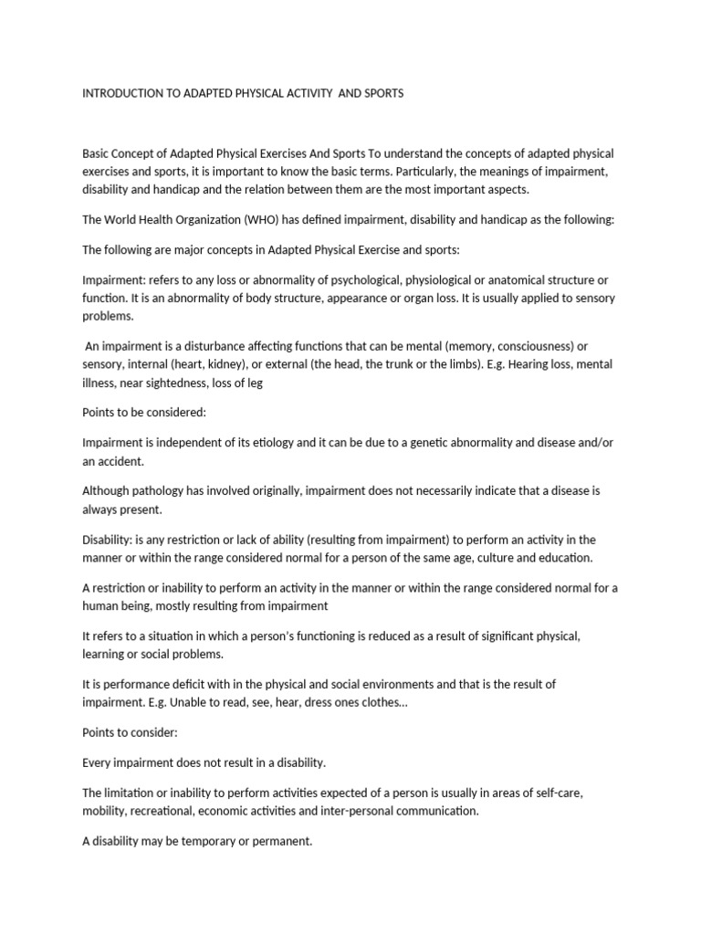 Adapted Physical Activity Guide | PDF | Asthma | Intellectual Disability