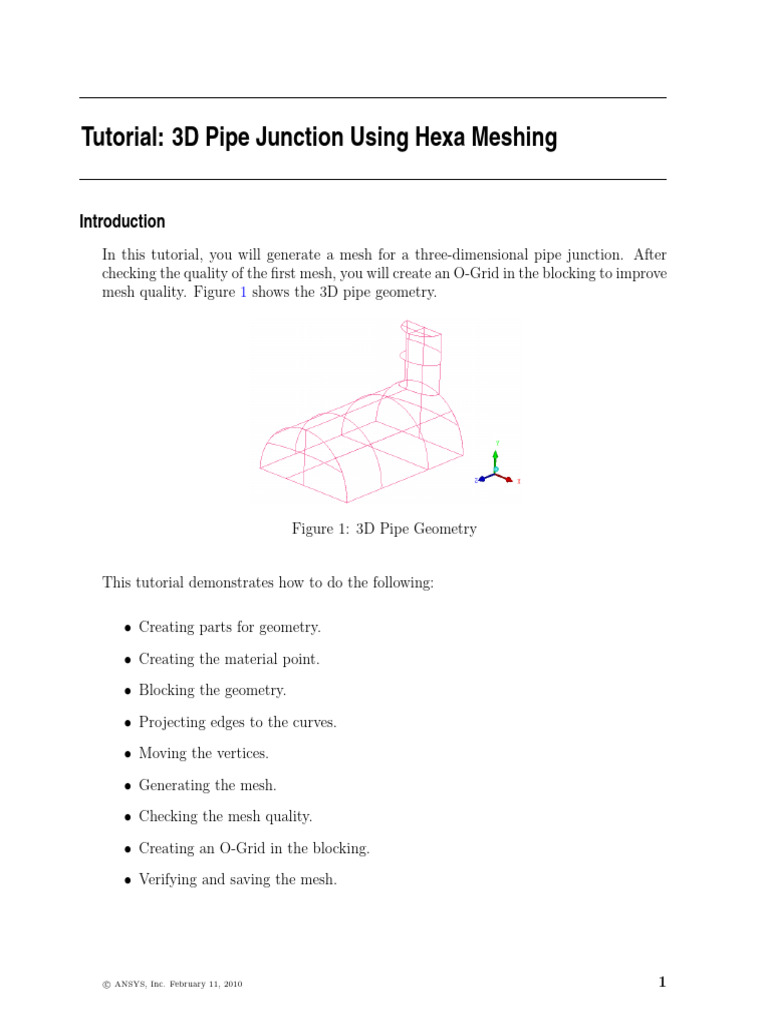 ICEM Hexa 3dpipe | PDF | Vertex (Geometry) | Geometry