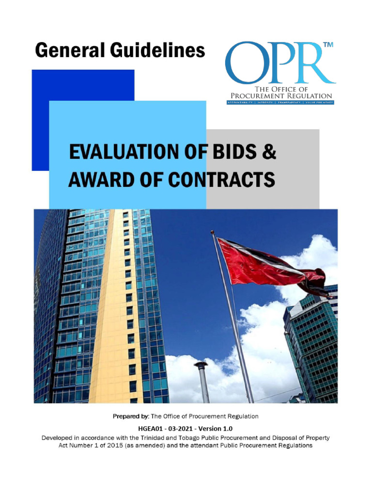Bid Evaluation and Contract Award Guidelines | PDF | Evaluation ...