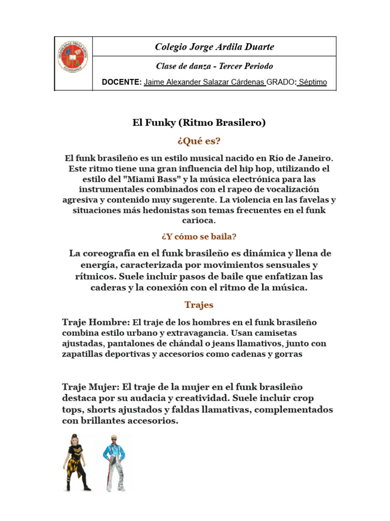 Guía N°8. Séptimo grado - El funky | PDF