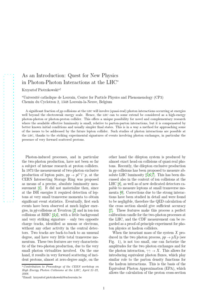 0807.1624v1 | PDF | Large Hadron Collider | Photon