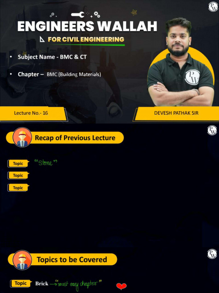 BMC (Building Materials) 16 - Class Notes | PDF