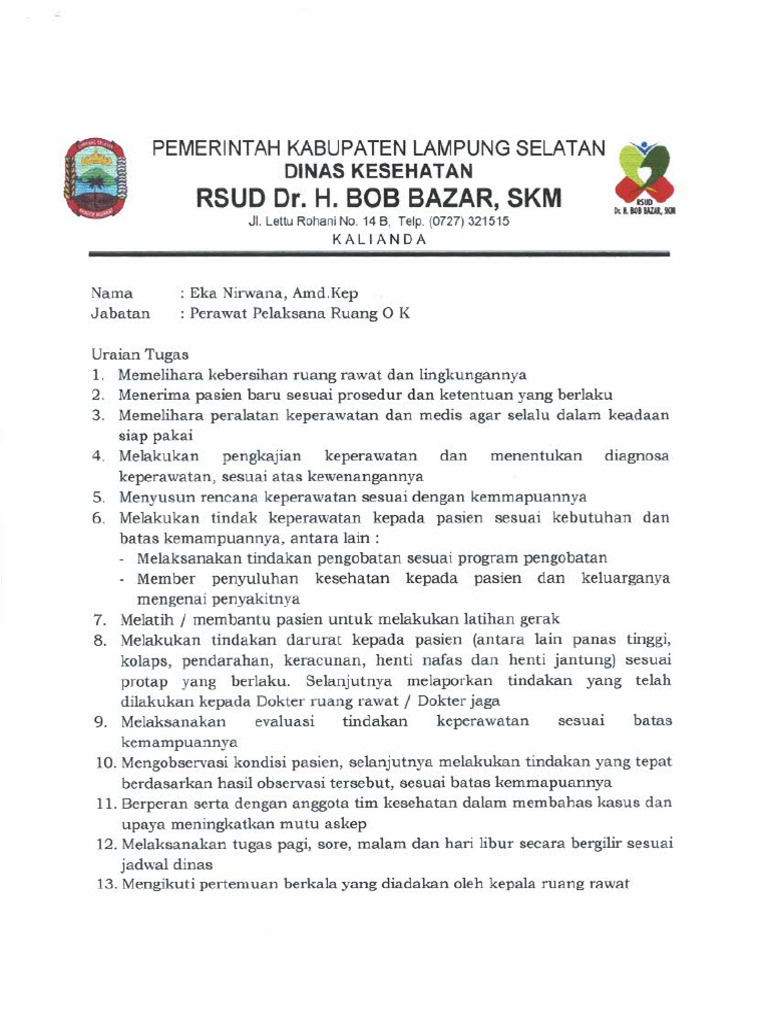 URAIAN TUGAS EKA | PDF