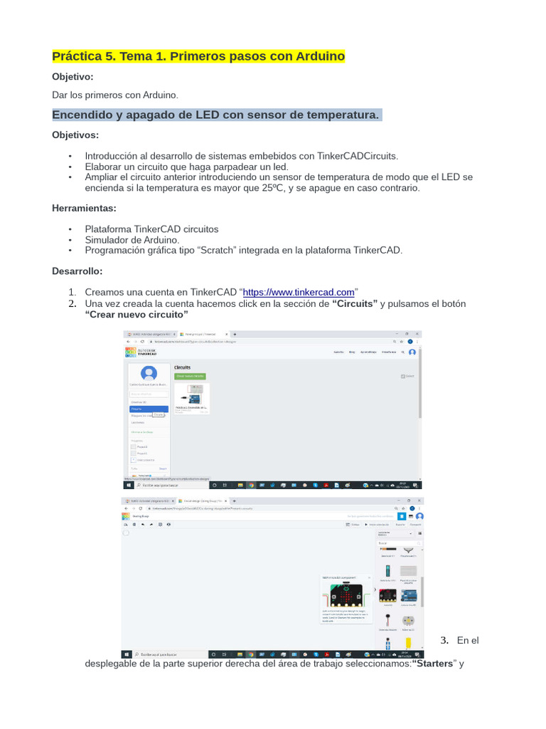 Practica 5 Tema 1 Descubriendo Arduino Con TinkerCad | PDF | Informática