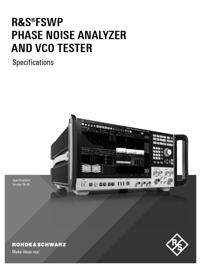 R&S FSWP Phase Noise Analyzer Specs | PDF | Hertz | Frequency