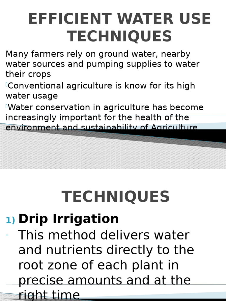 Efficient Water Use Techniques | PDF