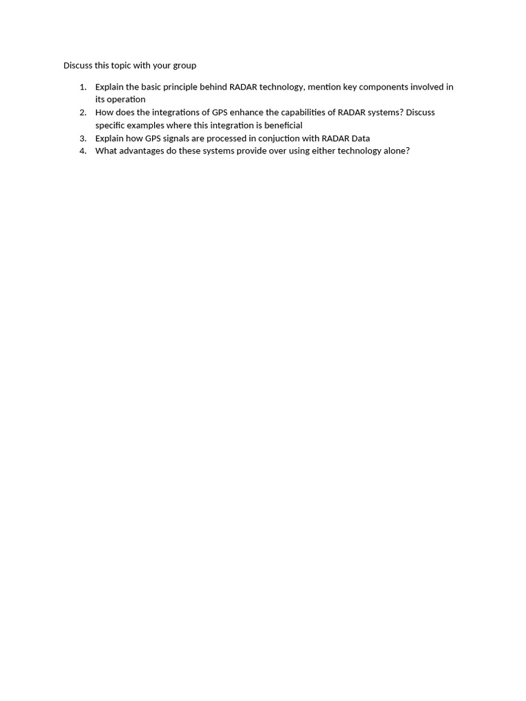 GPS and Radar As Applicate of Spectrum of Electromagnetic Waves | PDF