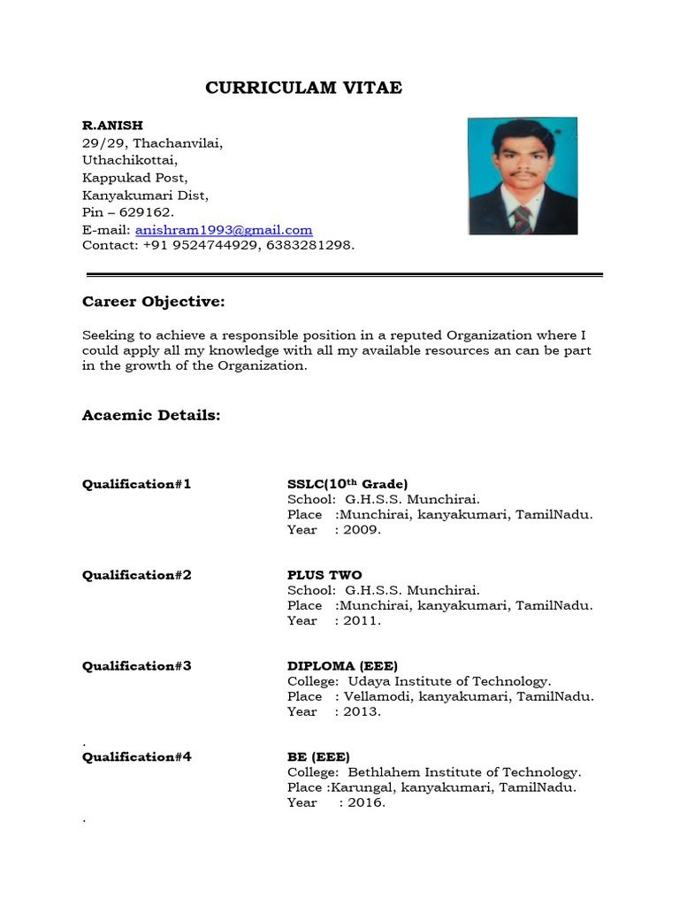 Electrical Engineer (Auto Cad) - Anish Resume | PDF | Engineering