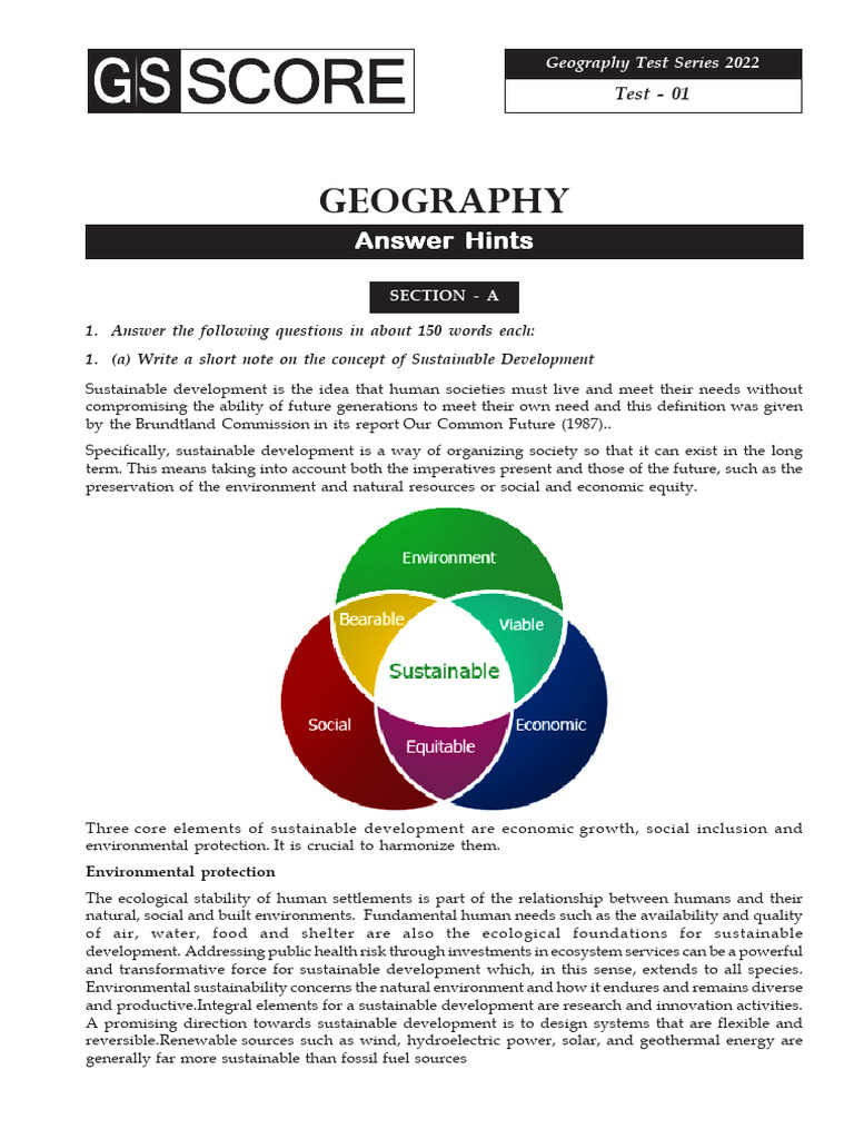 1. Hints-Geography 2022 | PDF | Sustainability | Sustainable Development