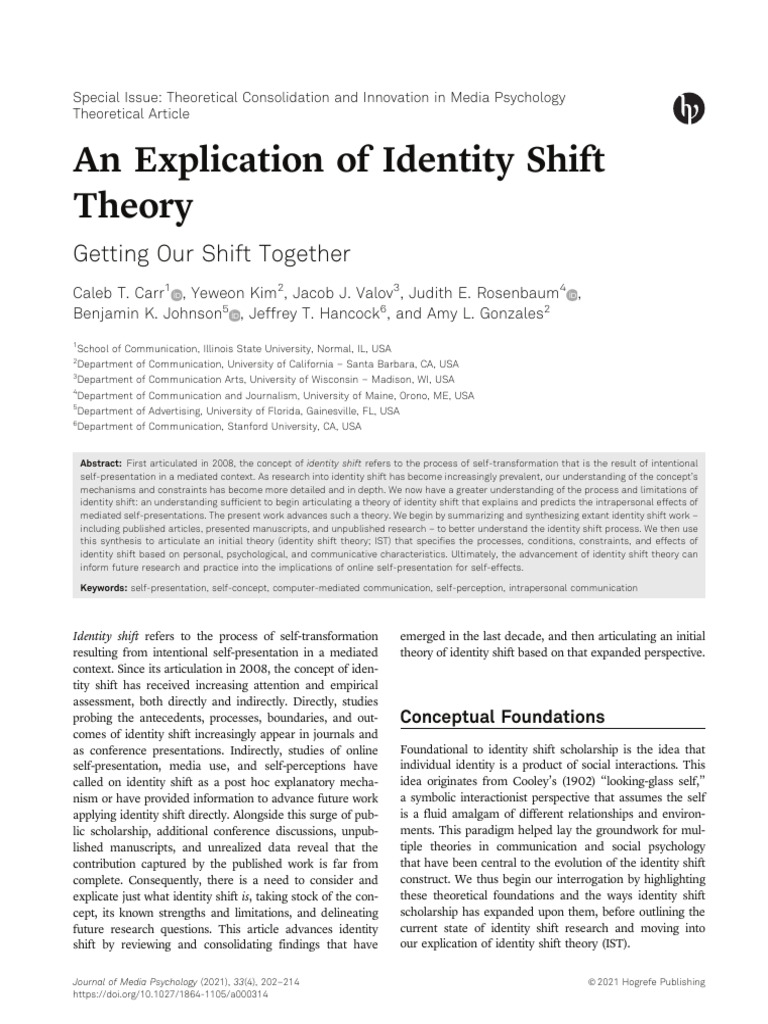 An_explication_of_identity_shift | PDF | Identity (Social Science ...