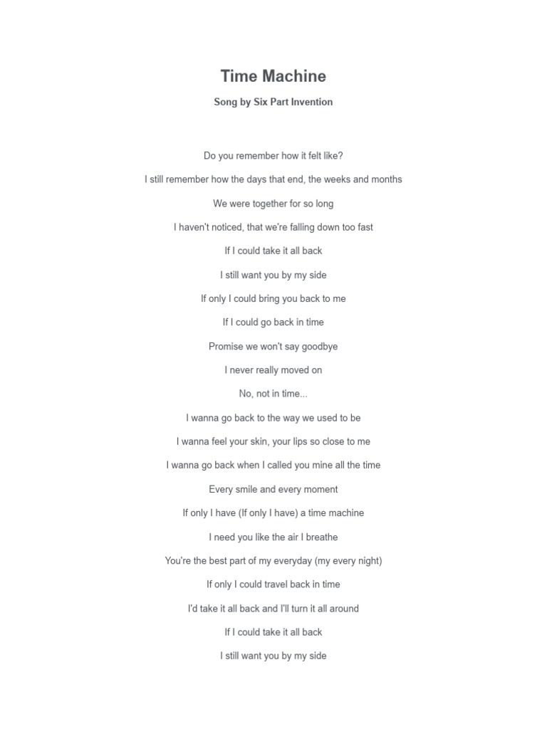 Six Part Invention Song Lyrics Compilation | PDF | Language Arts ...