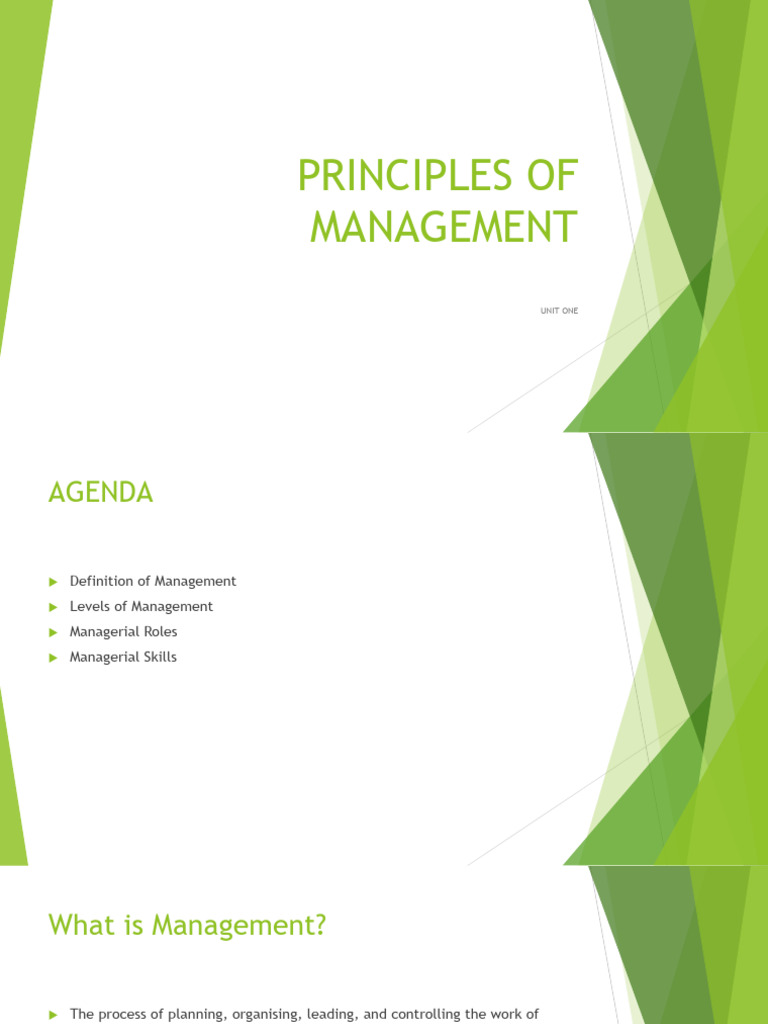 Management Principles Overview | PDF | Skill | Business