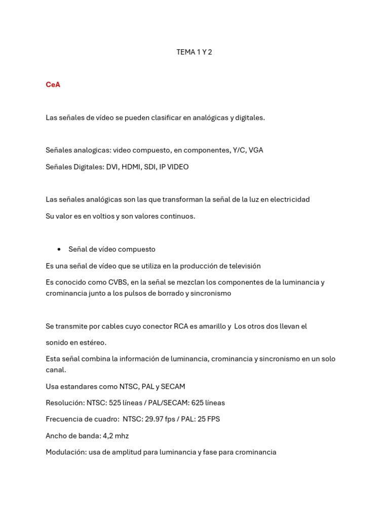 Tema 1 y 2 | PDF | Vídeo | Dispositivo de carga acoplada