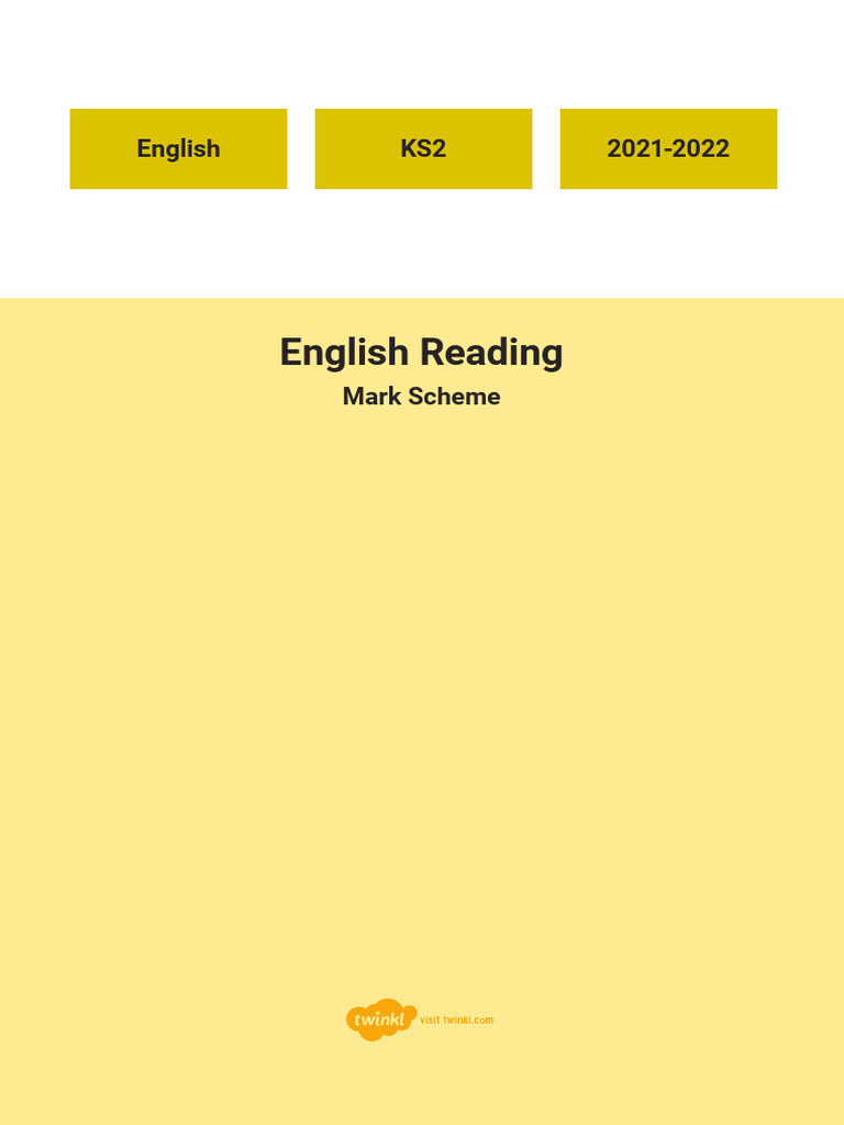 KS2 English Reading Mark Scheme 2021-2022 | PDF | Trees