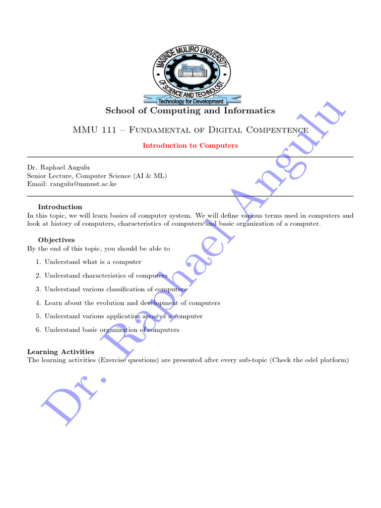 Chapter 1 Introduction To Computers-1 | PDF | Computer Data Storage | Integrated Circuit