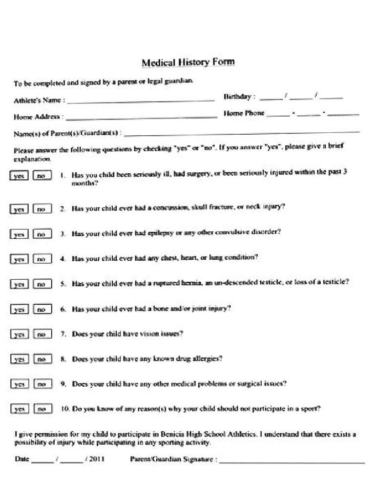 Medical History | PDF