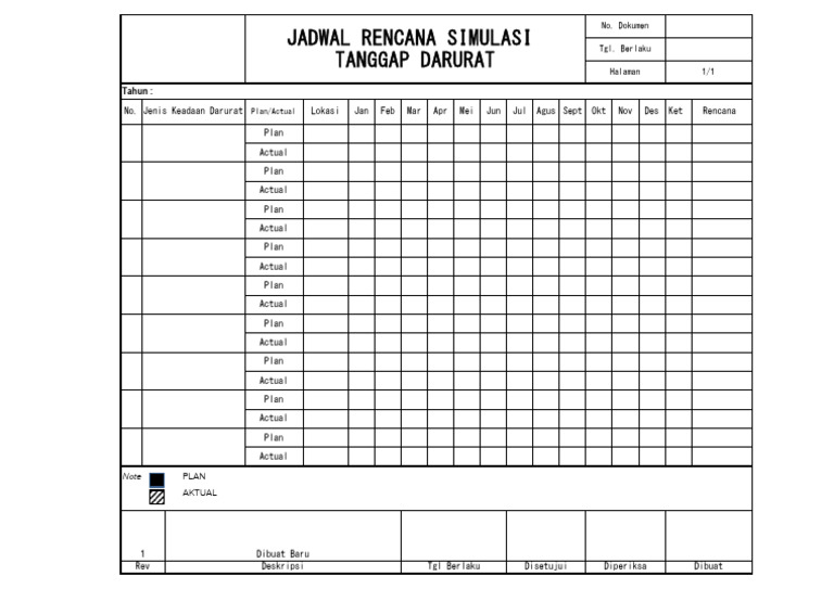 FR-SAF-003 Form Jadwal Simulasi Tanggap Darurat | PDF