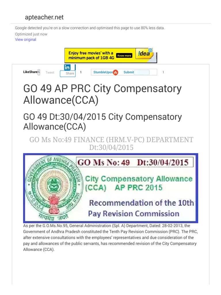 GO 49 AP PRC City Compensatory Allowance (CCA) | PDF