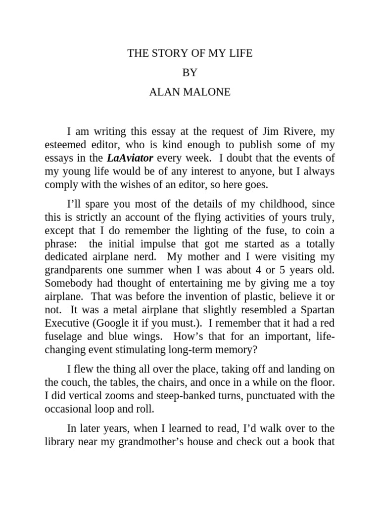 The Story of My Life | PDF | Flight Instructor | Aviation